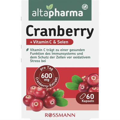 德国直邮altapharma Cranberry + Vitamin C + Selen蔓越莓硒胶囊