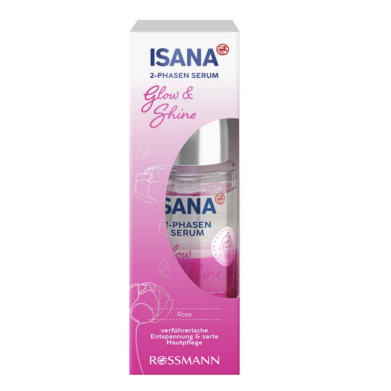 德国直邮 ISANA玫瑰花双重精华液 光泽柔软 细化毛孔 改善肤色