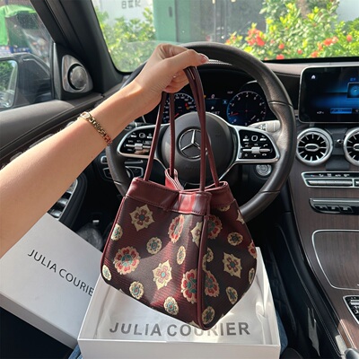 JULIACOURIER非遗宋锦手提包折扣