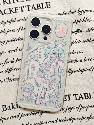 原创牙疼护士二次元少女可爱17promax16pro苹果手机壳防摔亮面