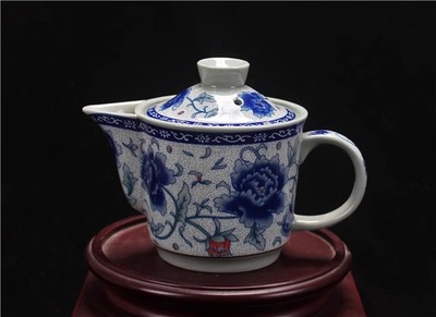 250毫升复古青花瓷艺术壶小壶盖碗泡茶壶家用陶瓷功夫泡茶茶具