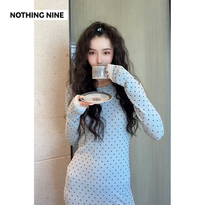 NOTHING NINE 星落青空定制水钻波点修身连衣裙