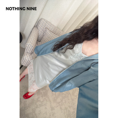 NOTHING NINE 凛恩缇雅拼接蕾丝醋酸吊带连衣裙