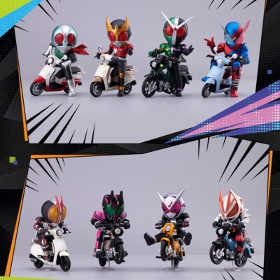 官方万代BNFIGURE Q 假面骑士×HONDA系列盲盒联名本田摩托车模玩