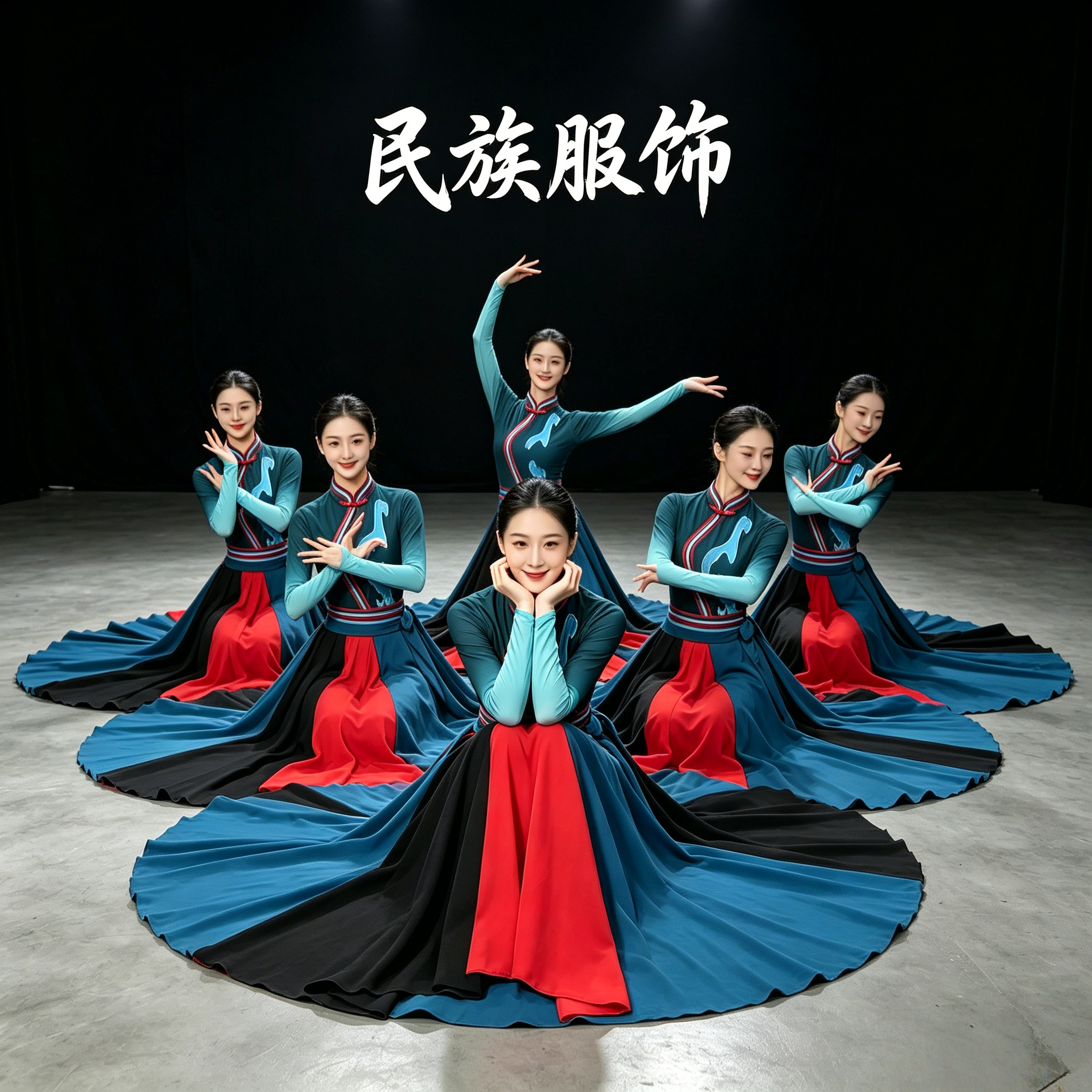 蒙古舞蹈演出服装现代民族风广场舞少数民族套装蒙古舞蹈服女鸿雁