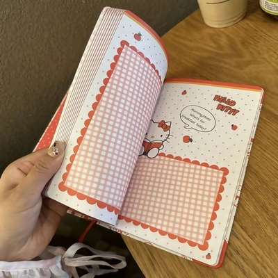 凯蒂猫kt笔记本凯蒂猫活页本彩页日记本手账本磁吸本子