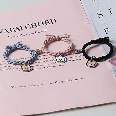 卡通原创编织维卡熊相吸情侣手链