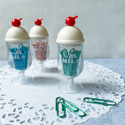 日本文具Sakamoto曲别饮料收纳杯funbox正版曲别饮料收纳杯回形针收纳盒创意文具桌面摆件磁铁办公用品