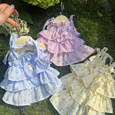 清凉小碎花宠物蓬蓬裙