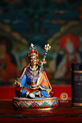 密宗摆件手绘莲花生大士莲师铜