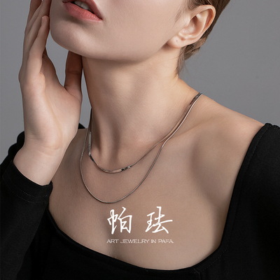 胡可的买手店【素简】PAFA帕珐匠心典藏s925银镀18K白金蛇骨项链