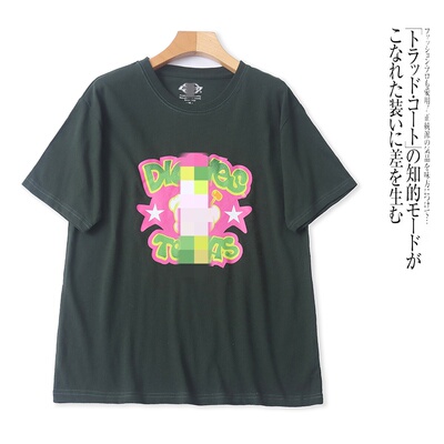 J9638外贸日单女士宽松休闲T恤春夏新款圆领印花慵懒风时尚短袖