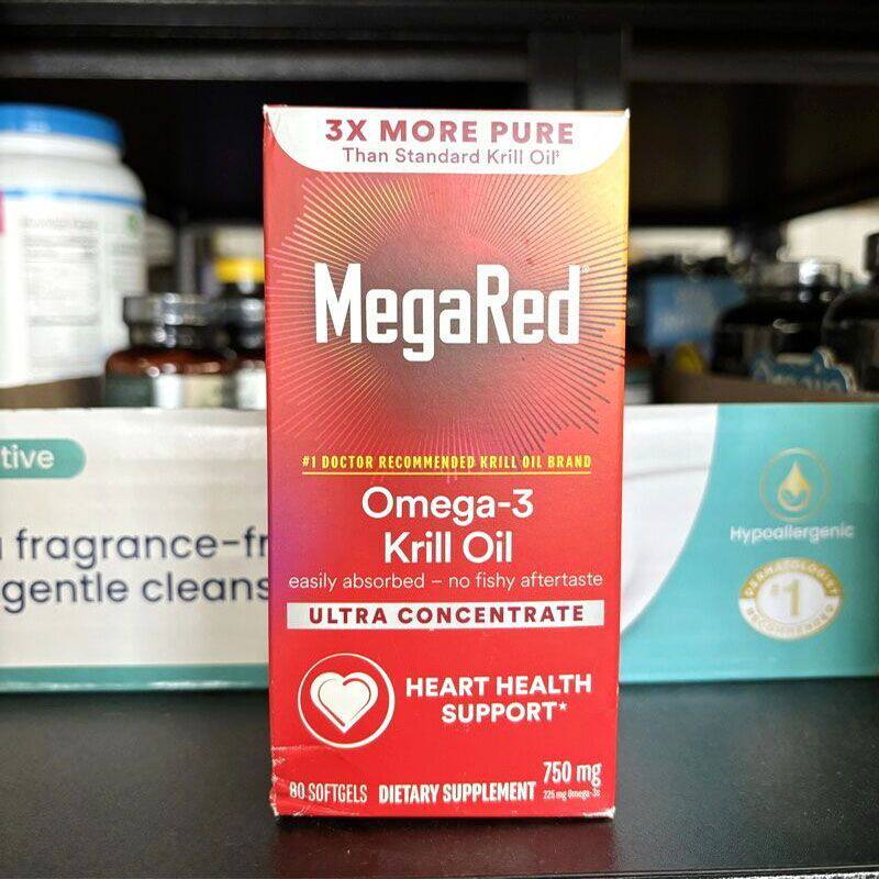 美国原装进口Schiff MegaRed脉拓磷虾油750mg 80粒软胶囊正品鱼油
