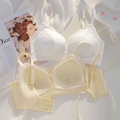 大胸显小薄款白色收副乳文胸