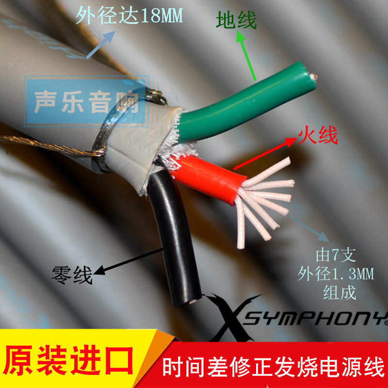 法国 XSYMPHONY 交响乐 P-601 无氧芬兰铜 时间差修正 发烧电源线