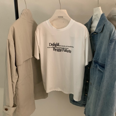 美式字母印花宽松短袖T恤