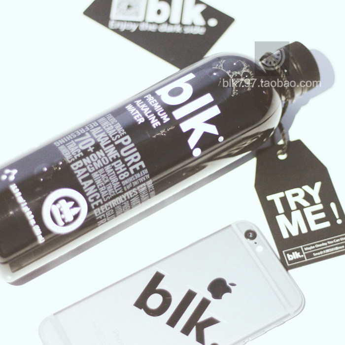【现货】新款黑色矿泉水美国新blk. spring water新黑水BLK饮料_虎窝淘