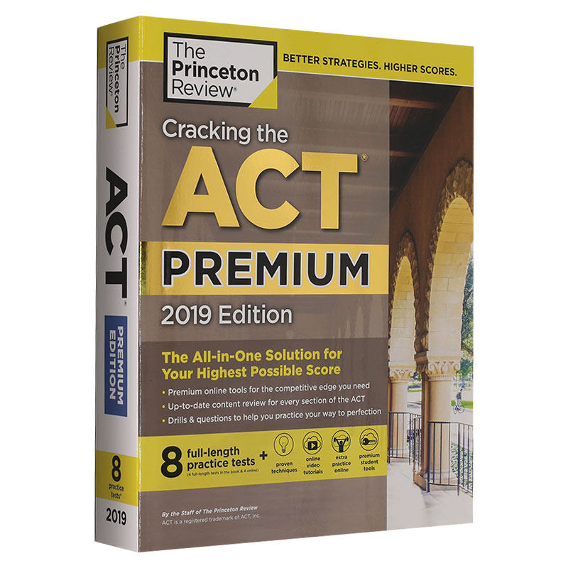 预售英文原版 Cracking The Act Premium Edition With 8 Practice Tests 2019美国大学 ...