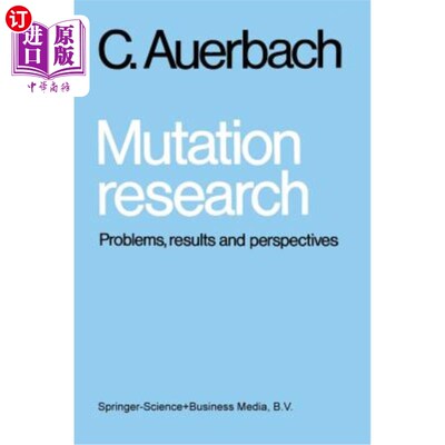 海外直订Mutation Research: Problems, Results and Perspectives 突变研究：问题、结果和展望
