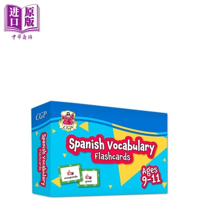 预售 CGP New Spanish Vocabulary Flashcards for Ages 9-11 适合 9-11 岁的西班牙语词汇闪卡 英文原版【中商原版】