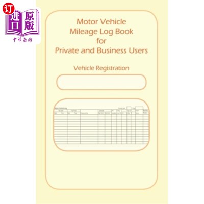 海外直订Motor Vehicle Mileage Book for Private and Business Users 私人及商业车辆使用里程手册