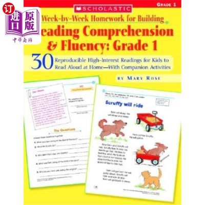 Week-By-Week Homework for Building Reading Comprehension & Fluency: Grade 1: 30  每周的阅读理解和流利性家庭【中商原版】