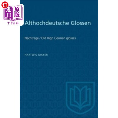 海外直订Althochdeutsche Glossen Althochdeutsche Glossen