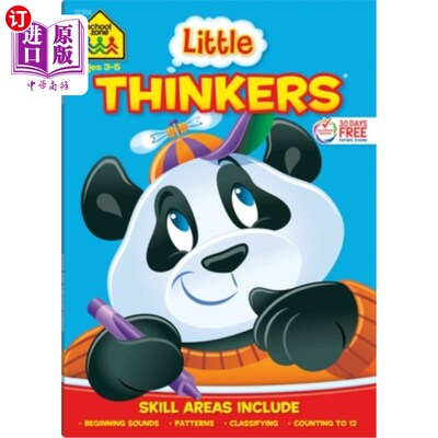 海外直订School Zone Little Thinkers Preschool Workbook 幼儿园小思想家练习册