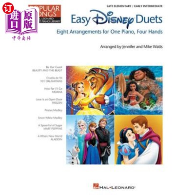 海外直订Easy Disney Duets - Popular Songs Series: Nfmc 2020-2024 Selection Late Elementa 轻松迪士尼二重唱-流行歌曲