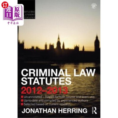海外直订Criminal Law Statutes 2012-2013 2012-2013年刑法法规