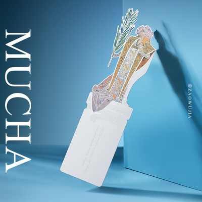 大尺寸穆夏银色金属书签文创礼物