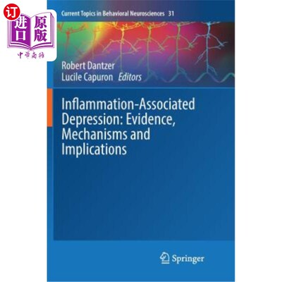 海外直订医药图书Inflammation-Associated Depression: Evidence, Mechanisms and Implications 炎症相关抑郁:证据、机制和意义