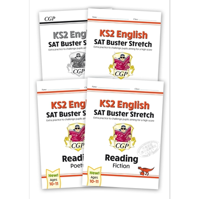现货 CGP New KS2 English Reading SAT Buster Stretch 英国小学毕业考试延伸阅读理解备考教辅练习套装4册 10-11岁【中商原版】