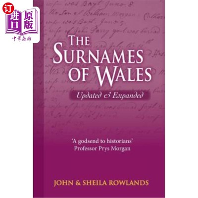 海外直订Surnames of Wales, Updated & Expanded 威尔士的姓氏，更新和扩展