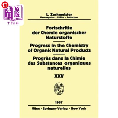 海外直订Progress in the Chemistry of Organic Natural Products / Fortschritte Der Chemie  Progress i