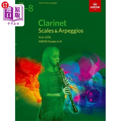 海外直订Clarinet Scales & Arpeggios, ABRSM Grades 6-8 单簧管音阶和琶音，ABRSM 6-8级