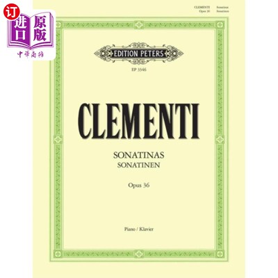 海外直订古英语 6 Sonatinas Op. 36 6 奏鸣曲作品。 36