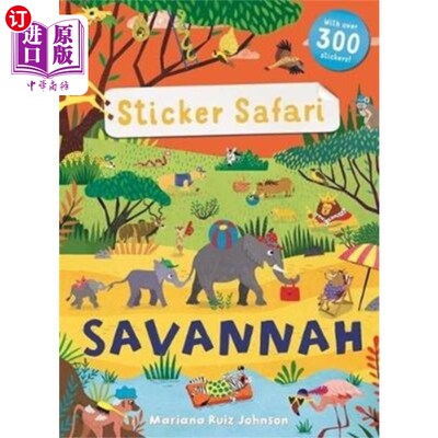 海外直订Sticker Safari: Savannah 贴纸之旅:萨凡纳