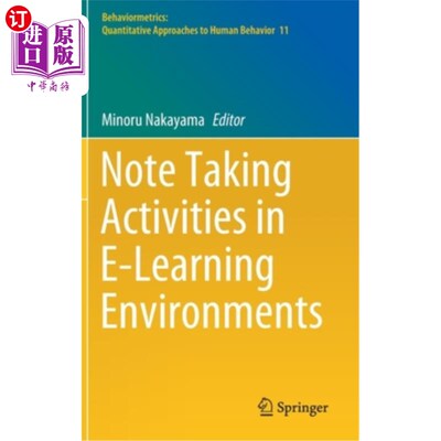 海外直订Note Taking Activities in E-Learning Environments 电子学习环境中的笔记活动