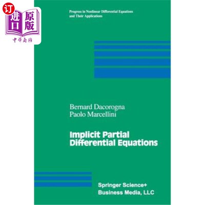 海外直订Implicit Partial Differential Equations 隐式偏微分方程
