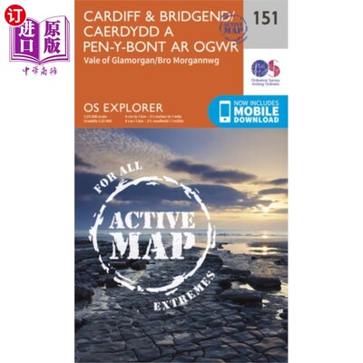 海外直订Cardiff and Bridgend/Caerdydd a Phen-y-Bont Ar O... 卡迪夫和布里真德/加的夫和布里金德