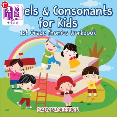 海外直订Vowels & Consonants for Kids 1st Grade Phonics Workbook 儿童一年级语音练习册的元音和辅音