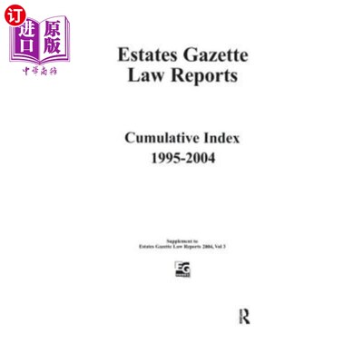 海外直订Eglr 2004 Cumulative Index Eglr 2004年累积指数