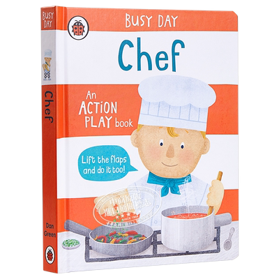 小瓢虫职业机关书 Busy Day: Chef 大厨师 低幼亲子互动启蒙绘本 纸板书 英文原版 2-3岁 ladybird操作书 【中商原版】