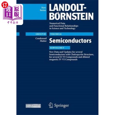 海外直订New Data and Updates for several Semiconductors with Chalcopyrite Structure, for 几种黄铜矿结构半导体、几种
