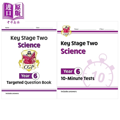 预售 英国原版CGP 小学六年级科学 目标题集+10分钟小测 KS2 Science Year 6 Targeted Question Book 10 Minute Tests【中商原版?