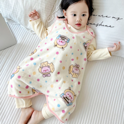 婴儿童无袖法兰绒睡袋秋冬款