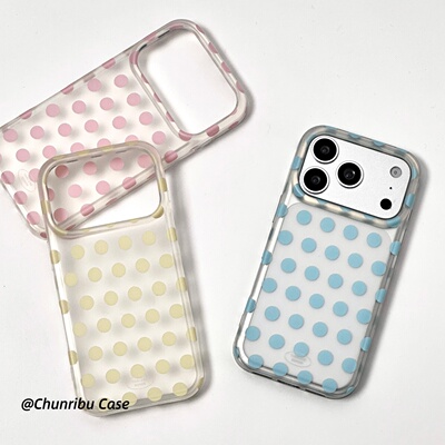 春日部防卫队Fighting｜日韩ins风简约高级感可爱多巴胺波点透明磨砂适用苹果17/16promax全包手机壳15/14/13