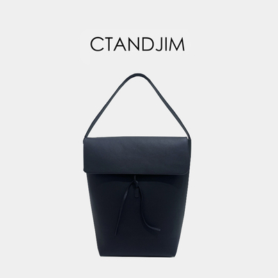 黑色水桶包燕麦驼棕色腋下包