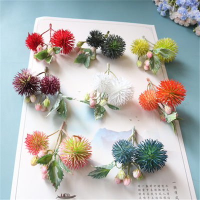 diy仿真花头三叉乾坤花环手工